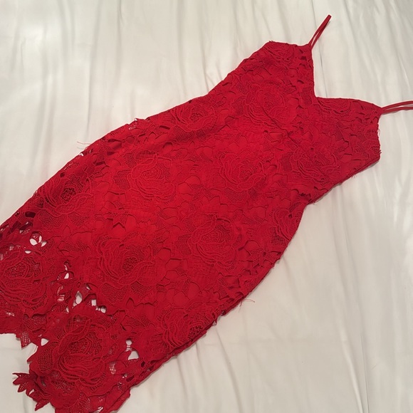 Boohoo | Dresses | Red Lace Dress Boohoo | Poshmark